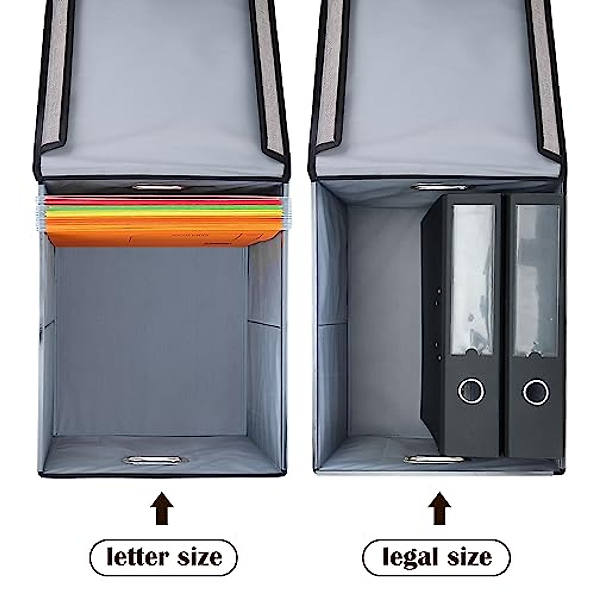 EOOUT File Organizer Box, 1pcs with Lid, Hanging File Folders, Letter Size, Foldable Document Organizer, Home Office, Gray