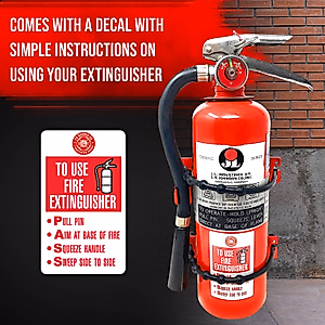 Fire Extinguisher Mounting Bracket Heavy Duty Wall Mount Bracket for 2.5 lb & 5 lb Fire Extinguishers - Mount in Your Car, Boat, or Off-Road Vehicle - Fits Most Popular Brands (Pack of 1)