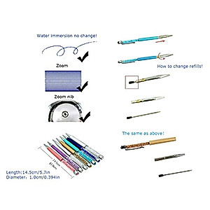 MengRan® Bling Bling Slim Crystal Diamond pens ink Ballpoint Pens,Black ink,(Pack of 12)