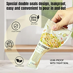 48 Pack Salad Dressing Container to Go, 3.5oz Small Disposable Food Storage Bag, Yogurt Applesauce Pouch, Snack Sauce Condiment Container, Nut Fruit Puree Storage Zipper Pouch for Lunch Boxes Picnics