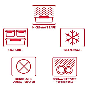 Sistema Microwave Steamer for Cooking Food and Vegetables with Steam Release Vent, Dishwasher Safe, 13.6 Cup, Red