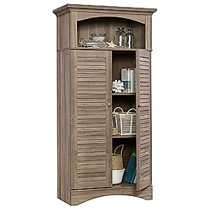 Sauder Harbor View Storage Cabinet, Salt Oak finish
