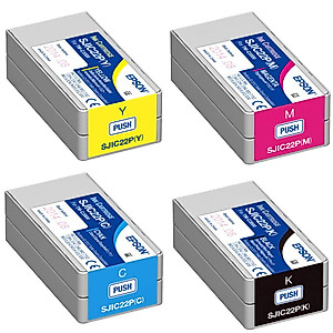 DT-TECHNO Genuine SJIC22P Magenta Cyan Yellow Black Ink Cartridge Kit for TM-C3500