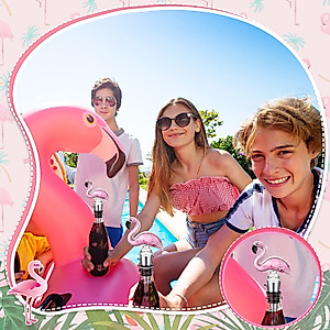 2 Pcs Glass Flamingo Wine Bottle Stopper Flamingo Wine Stopper with LED Changing Lights Cute Animal Wine Stopper Flamingo Gifts for Women Men Wine Accessories