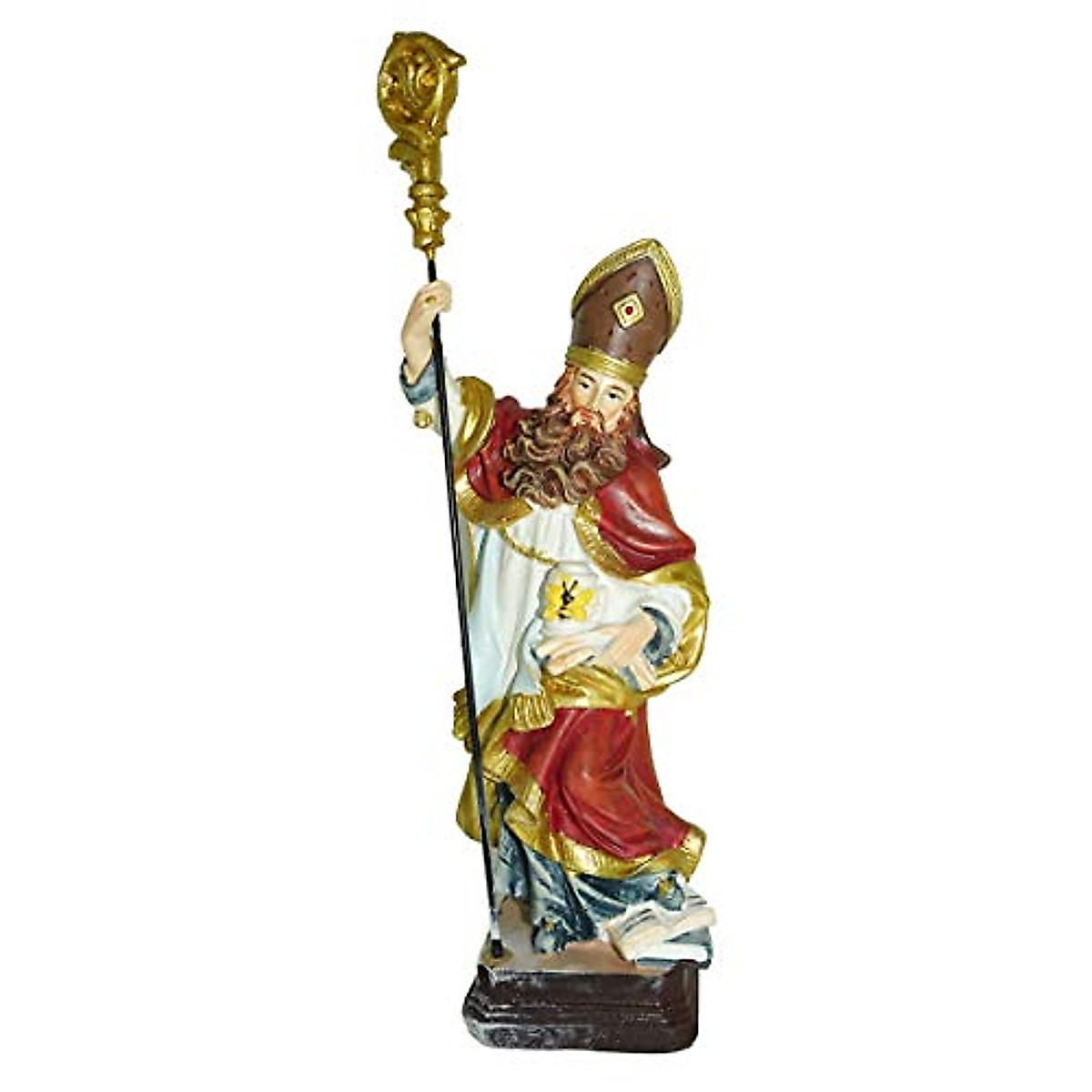 Ferrari & Arrighetti Saint Ambrose Small Statue (12 cm) with Gift Box and Paper Bookmark in Italian