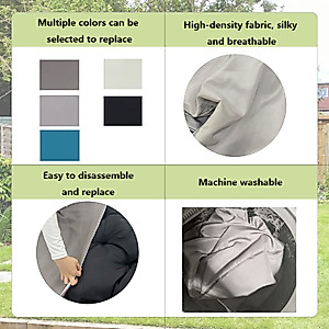 TDHLW Papasan Chair Cushion Covers Only, Outdoor Indoor Cushion Waterproof Slipcover for Papasan Chair Cushion, Removable Zippered Papasan Cushion Cover,Waterproof Dark Gray,Fits a 51-55 Inch