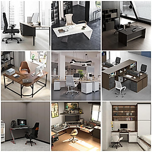 Raoot Office Chair Mat for Hardwood and Tile Floors for Hard Floor use at Workstations and Large Desks and Large Computer Tables - 45 x 59 inch L & U Shaped Desk Floor Mat