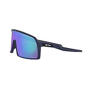 Oakley Men's OO9406A Sutro Low Bridge Fit Rectangular Sunglasses, Matte Navy/Prizm Sapphire, 37 mm