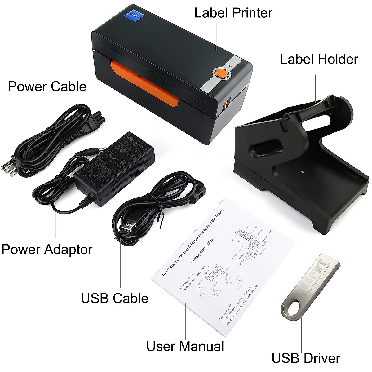 LotFancy Thermal Label Printer, 4x6 Shipping Label Printer with High Speed 150mm/s, Address Postage Barcode Mailing Printer for USPS, Amazon, Ebay, Shopify Labeling, Work with Windows, Mac System