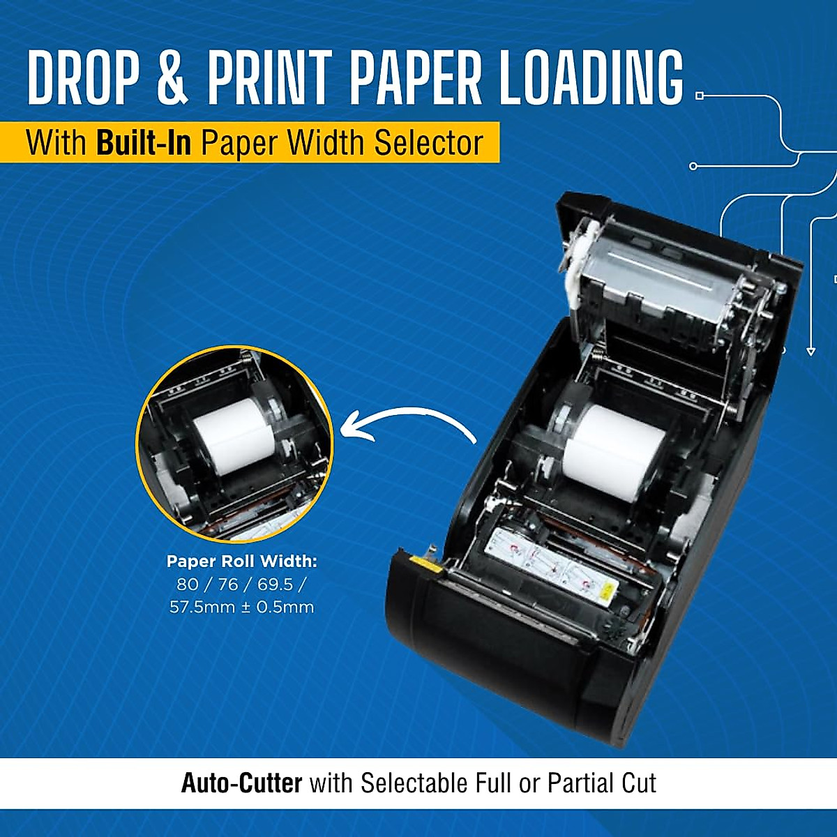 SNBC BTP-M300D Impact USB and Serial Port POS Receipt Printer Black 132084 Manual Cutter