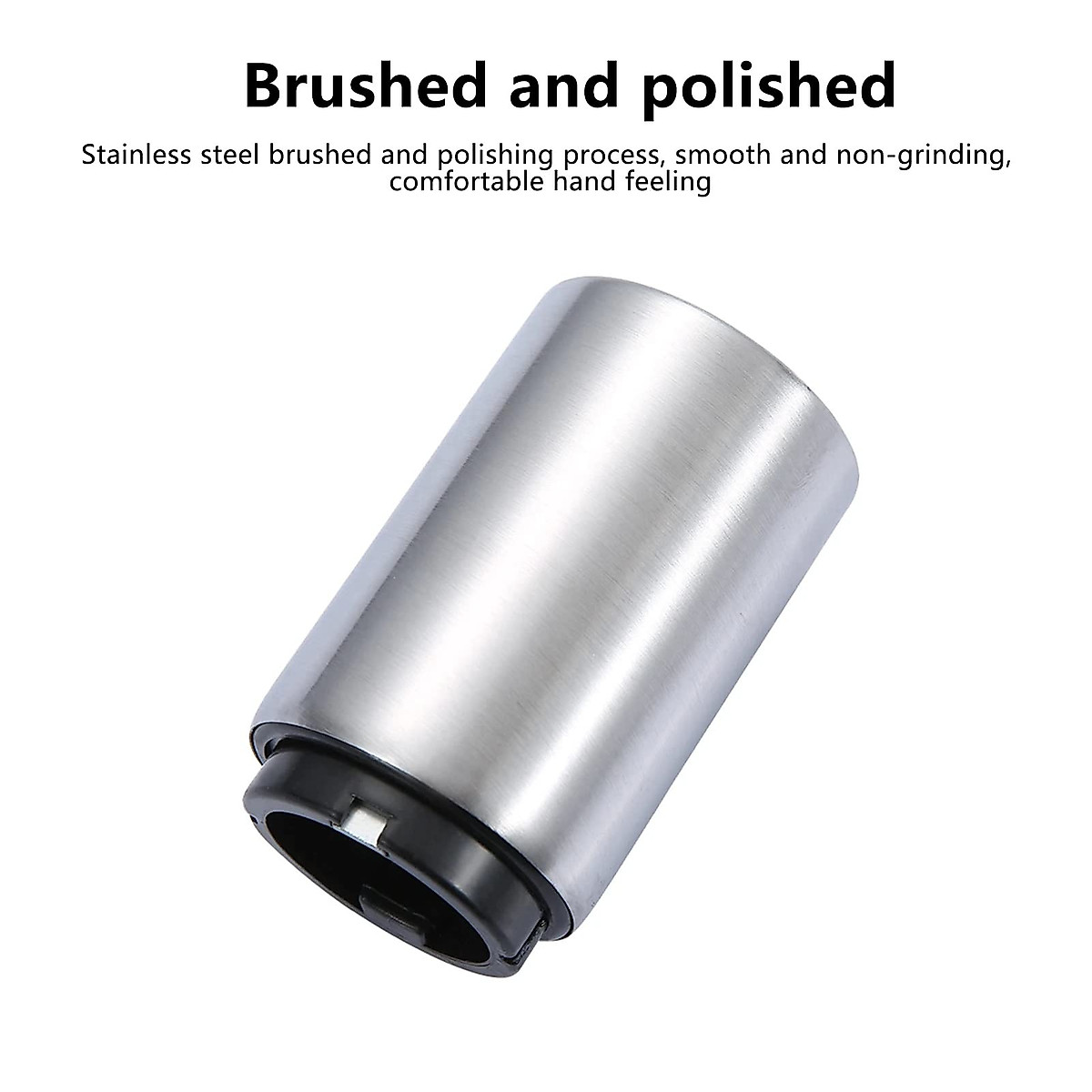 Automatic Beer Bottle Opener, Push Down and Pop Off Bottle Opener, Glass Soda Bottle Opener, No Damage to Bottle Cap with Magnet (Silver)