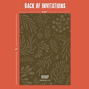 Koko Paper Co Enchanted Woodland Baby Shower Invitations and Diaper Raffle Tickets | 75 Count: 25 Fill-in Invitations, 25 Bright White Envelopes and 25 Diaper Raffle Tickets | Heavy Card Stock