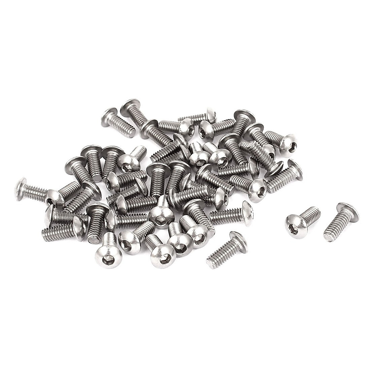uxcell M4x10mm Stainless Steel Hex Socket Button Head Screws Bolts 50 Pcs