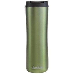 Aladdin Leak-Lock Thermavac Stainless Steel Mug 0.47L Green – Leakproof - Double Wall Vacuum Insulated Cup - Keeps Hot for 3.5 Hours - BPA-Free Stainless Steel Travel Mug - Dishwasher Safe