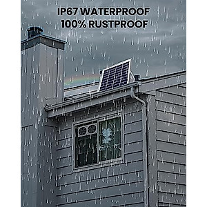 moreximiximi Solar Powered Fan,25W,Chicken Coop Fan,Solar Fans,Solar Exhaust Fan,Ventilation System,12FT Cable,DC Power,Dual Aluminum Shell,Weatherproof Dual Fan for Green House,Chicken Coops, Sheds