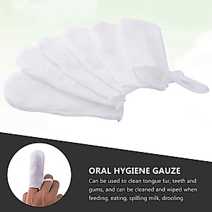 Healifty 18pcs Teeth Gauze Infant Finger Clean Oral Toothbrush Infant Mouth Cleaner Cotton Gauze Elastic Finger cot for 0-36 Months White