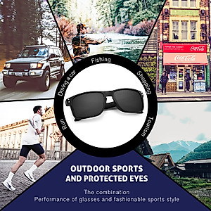 KUGUAOK Polarized Square Sunglasses For Men and Women Matte Finish Sun Glasses UV Protection Glasses