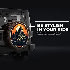 TESFANS PVC Leather Custom Spare Tire Cover - Durable Personlized Tire Cover with Your Logo Photo Design - Heavy Duty Spare Tire Covers Compatible for Jeep Wrangler Trailer SUV Bronco RV