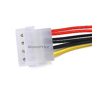 Monoprice Molex (5.25 Male) / Molex(2X 5.25 Female) Power Splitter Cable - 8in