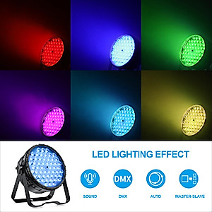 BETOPPER DJ Lights 2 Pack, 54x3W LED Par Lights, DMX Stage Lights Sound Activated, Strobe Wash Lights for Wedding, Church, Party, Club, Concert and Festival Events (2)