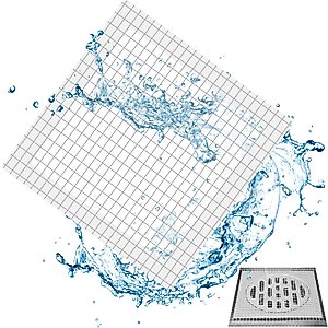 50 Pack, VIVIDLY Disposable Shower Drain Cover Hair Catcher Shower Drain Mesh Stickers, Bathroom, Laundry, Bathtub, Kitchen, Sink, Drain, for Human and pet Hair Catcher (Square 50 PCS)