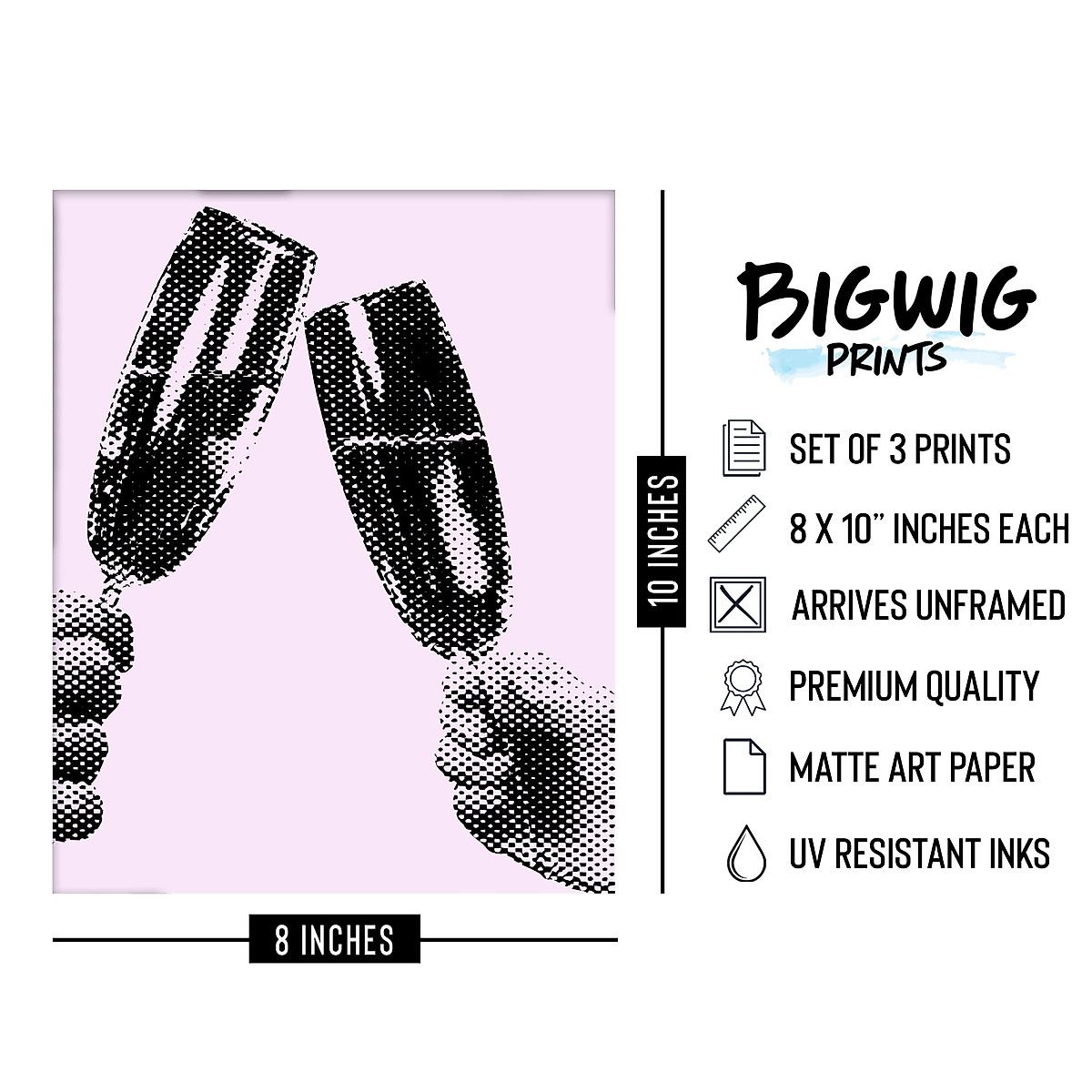 BigWig Prints - Cowgirl Decor Preppy Posters - Cowgirl Boots Poster, Room Decor, Country Room For Teen Girls, Disco Ball Wall Art - Unframed Set Of 3 (8x10”) - Pink