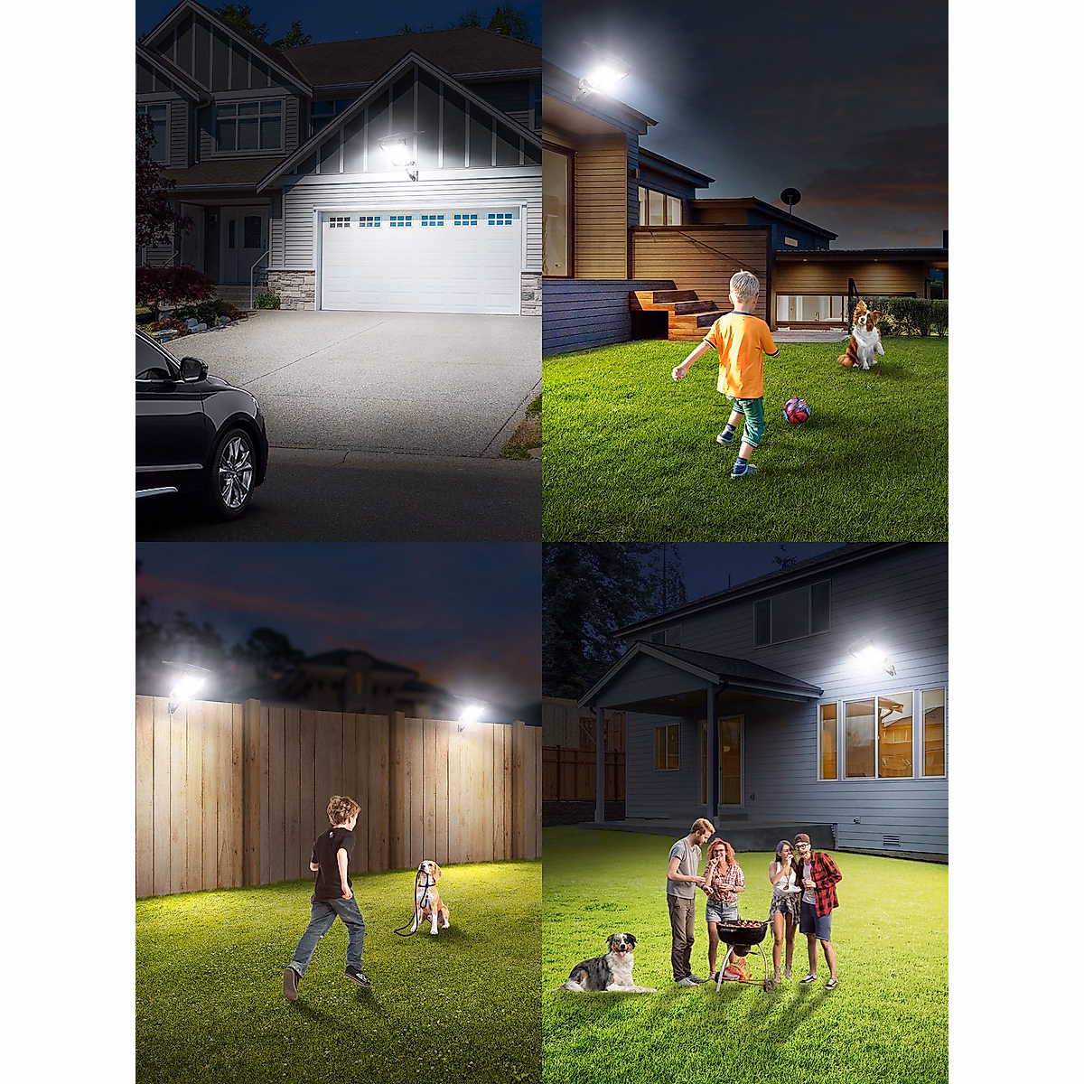 intelamp Solar Outdoor Lights with Dual Sensors,12500mAh 2000LM 240° Wide Lighting Aluminum Solar Flood Lights Outdoor Motion Sensor with Remote Control, Solar Lights for Outside Waterproof 4 Modes