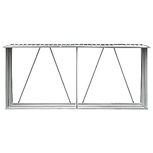 vidaXL Log Storage Shed, Log Holder with Roof, Log Storage Shed, Firewood Rack for Backyard Garden Patio Porch, Anthracite Galvanized Steel 129.9"