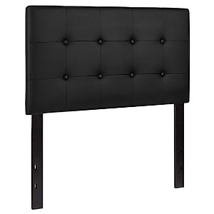 Flash Furniture Lennox Tufted Upholstered Twin Size Headboard in Black Vinyl