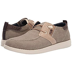 Nunn Bush Men's Brewski Moc Toe Slip-on Canvas Knit Loafer with Elastic Bungee, Stone, 11.5