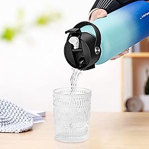 PUWUXY Auto Flip Lid for Hydro Flask Wide Mouth 12, 16, 18, 20, 24, 32, 40, 64oz, Splash Proof Coffee Lid Compatible with Simple Modern, Takeya, Iron Flask and More Top Water Bottle Brand - Black