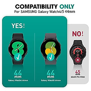 SUPCASE Unicorn Beetle Pro Series Rugged Protective Case with Strap Band for Galaxy Watch 5 44mm (2022) / Galaxy Watch 4 44mm (2021), (Black)