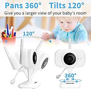 Yonvim Baby Monitor, 4.3" Color LCD Video Baby Monitor with Camera and Audio, No WiFi Needed, Night Vision, Long Range, Two-Way Talk, Temperature Sense, 4X Zoom, Feeding Reminder, 5 Lullabies