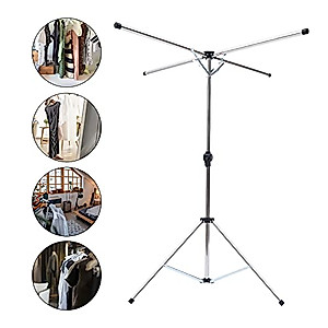 Xuthusman Folding Clothes Drying Rack Silver Metal Laundry Rack X-Shaped Drying Rack w/ 10x Windproof Hooks for Rooms/Balcony 49.61in