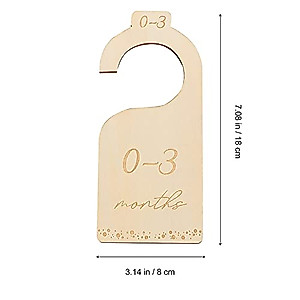 jojofuny 7 Pack Wood Baby Closet Size Dividers Newborn Baby Closet Hanging Closet Dividers from Newborn Infant to 24 Months for Boy and Girl Home Nursery Clothes Organizers, Style. 2