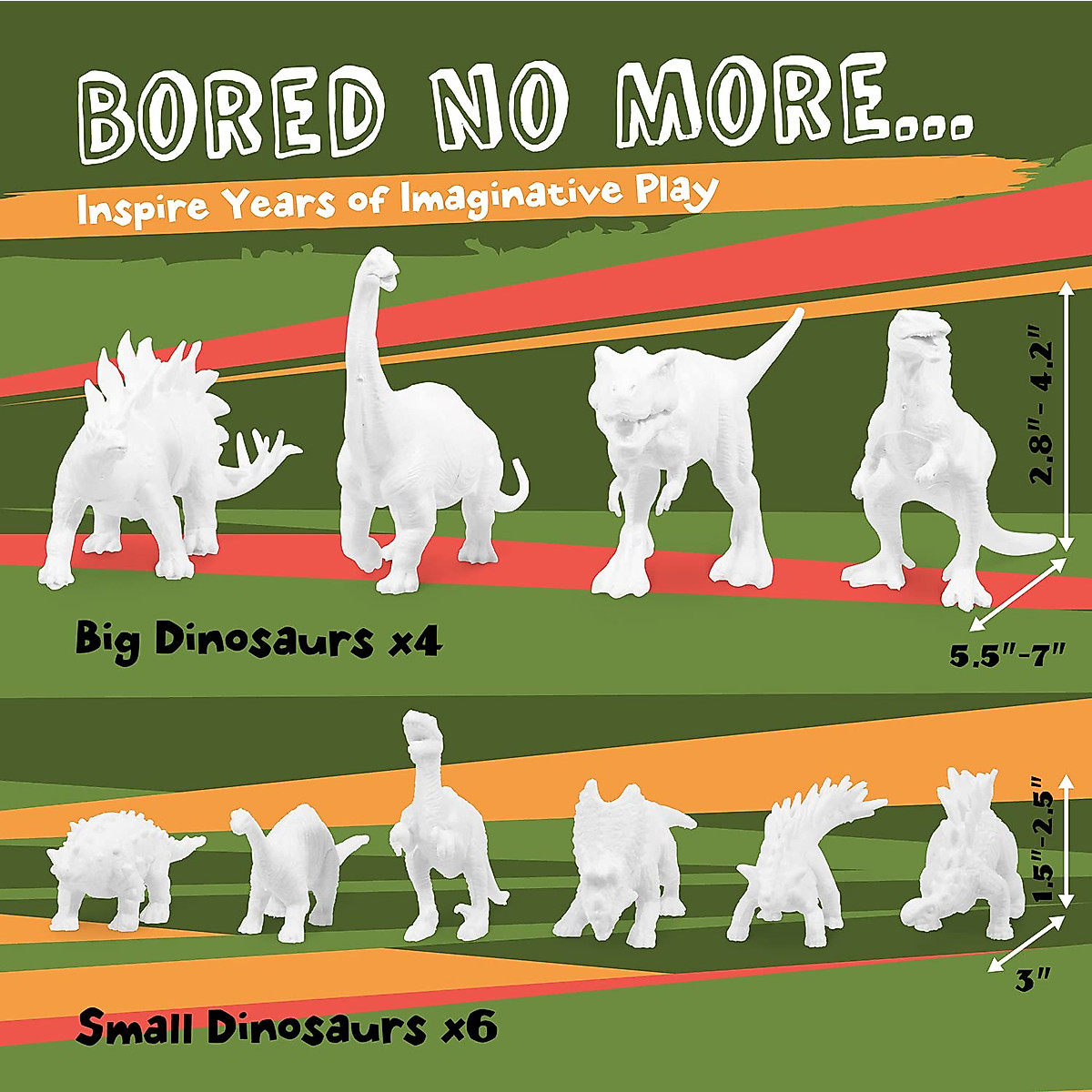 ARTMIX Dinosaur Painting Kit - 16 Piece Set, Won’t Run Out of Paint - Bring Dino Love to Life Arts and Crafts Kit for Kids Painting Toys Kids Crafts for Age 3 to 12 Boys and Girls DIY Gift Set