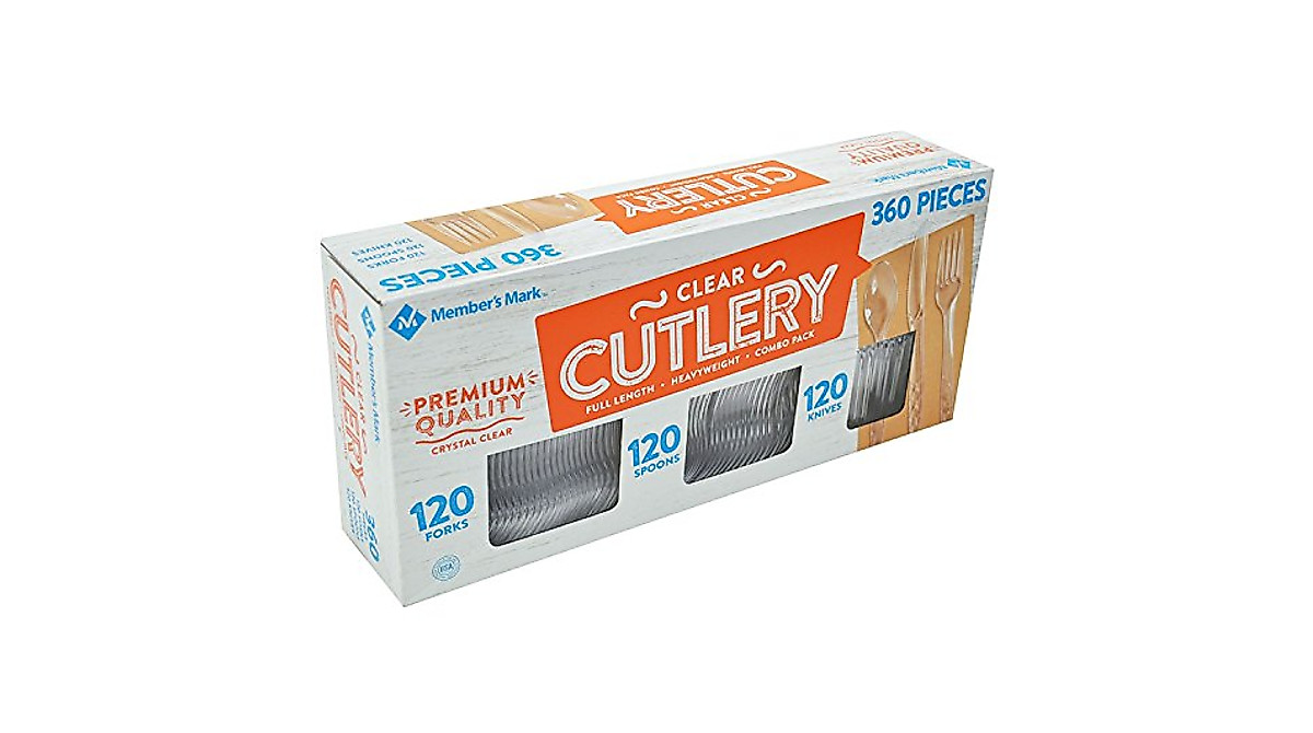 Member's Mark Clear Cutlery Pack - 360 Heavyweight Disposable Utensils