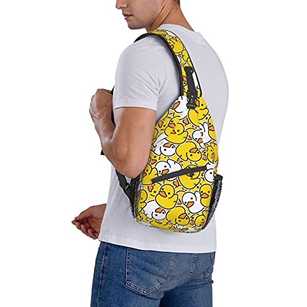 Duck Rubber Sling Bag Hiking Travel Backpack Adjustable Daypack Crossbody Shoulder Chest Bag For Women Men