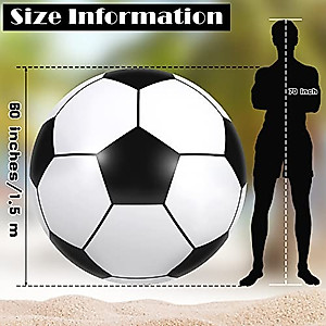 ELCOHO 60 Inch Inflatable Beach Ball Jumbo Inflatable Soccer Ball Pool Party Decoration Toy Beach Toy for Water Sports Games Party Supplies Family Gathering
