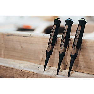 Spec Ops - SPEC-N1-3PK Tools Nail Set Punch 3-Piece Kit Includes 1/32", 1/16", 3/32", Shock-Absorbing Grip, 3% Donated to Veterans Black/Tan