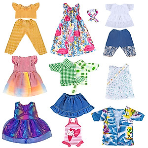 WONDOLL 18-Inch-Doll-Clothes and Accessories - 8 Sets American Doll Clothes Compatible with All 18 inch Dolls Outfits Christmas Birthday Gift for Girls