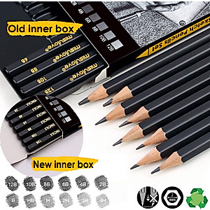 MISULOVE Professional Drawing Sketching Pencil Set - 12 Pieces Art Drawing Graphite Pencils(12B - 4H), Ideal for Drawing Art, Sketching, Shading, for Beginners & Pro Artists