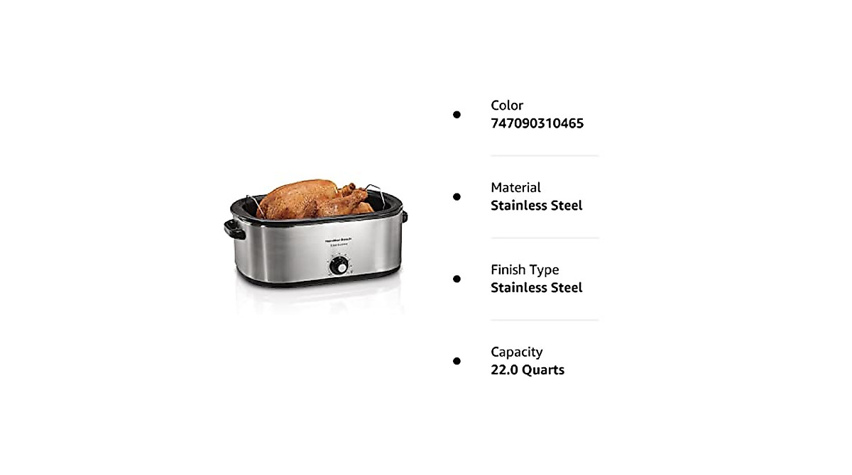 Hamilton Beach 28 lb Roaster Oven - Large Capacity & Self-Basting Lid