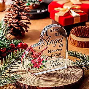 Red Memorial Cardinal Gift Sympathy Bereavement Gift Dad/Mom in Heaven Christmas Cardinal Memorial Gifts for Loss of Mom/Dad in Memory of Mom Gift Christmas in Heaven Remembrance Gifts (Mom)
