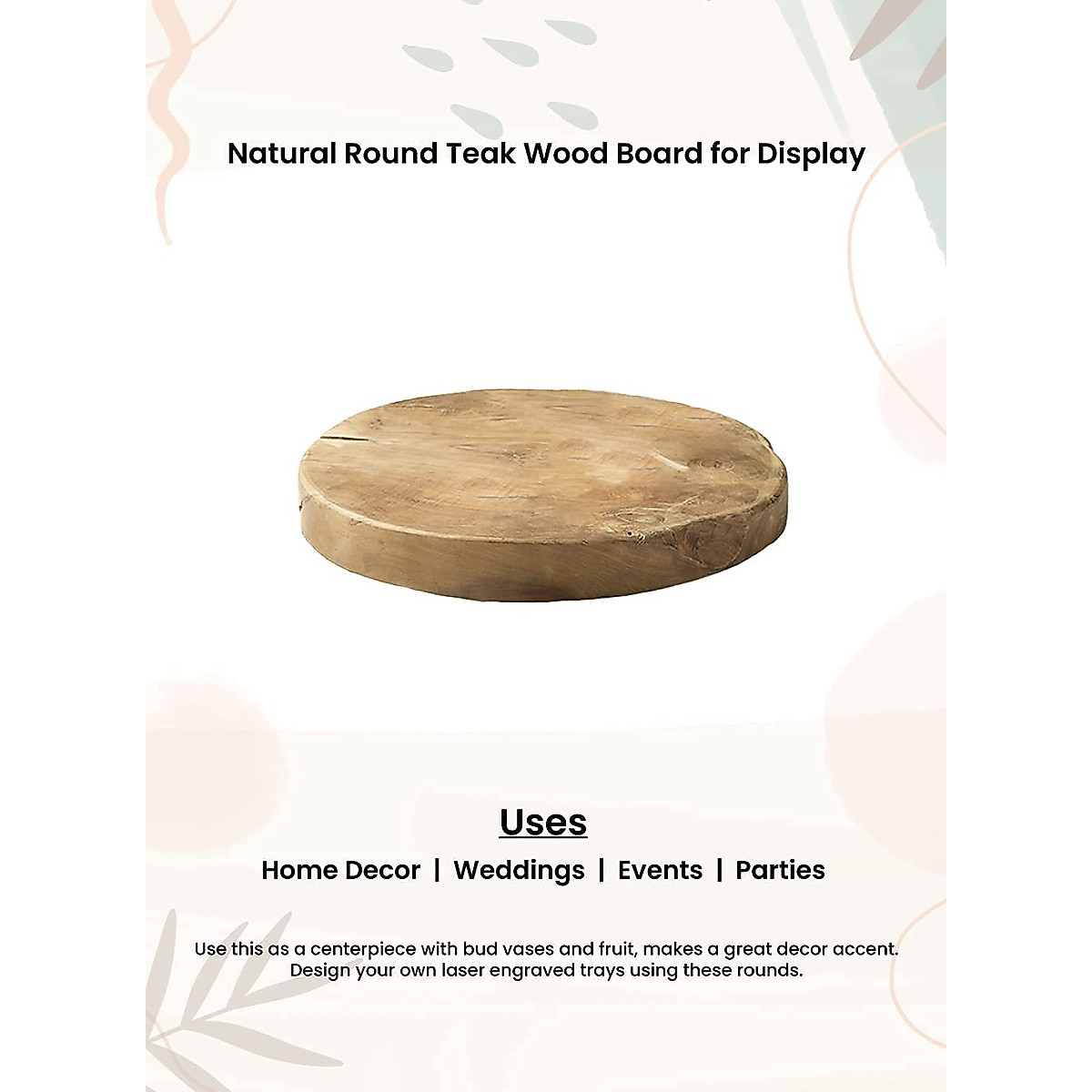 12 x 1 3/4in Round Teak Board