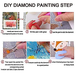 DIY 5D Diamond Painting by Number Kits, Crystal Rhinestone Diamond Embroidery Paintings Pictures Arts Craft for Home Wall Decor, Full Drill,Cartoon