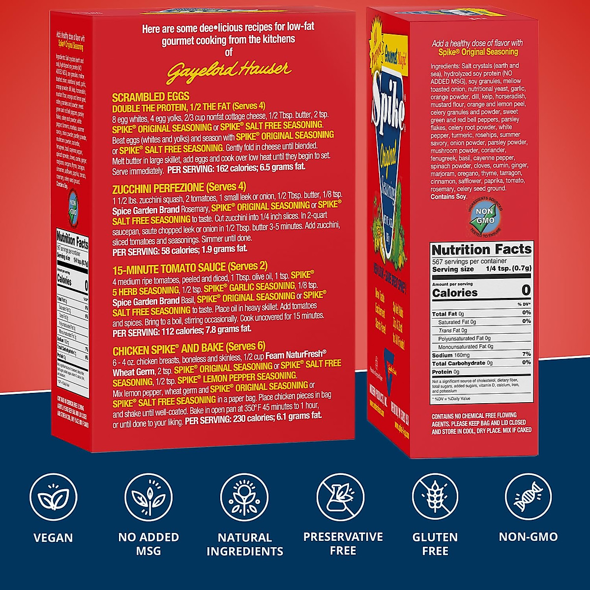 Spike Seasoning, Original Gourmet Magic Seasoning Salt Blend - Seasonings and Spices for Cooking, Popcorn Seasoning, All-Purpose Seasoning for More Flavorful, Healthy Meals, 14 Oz.