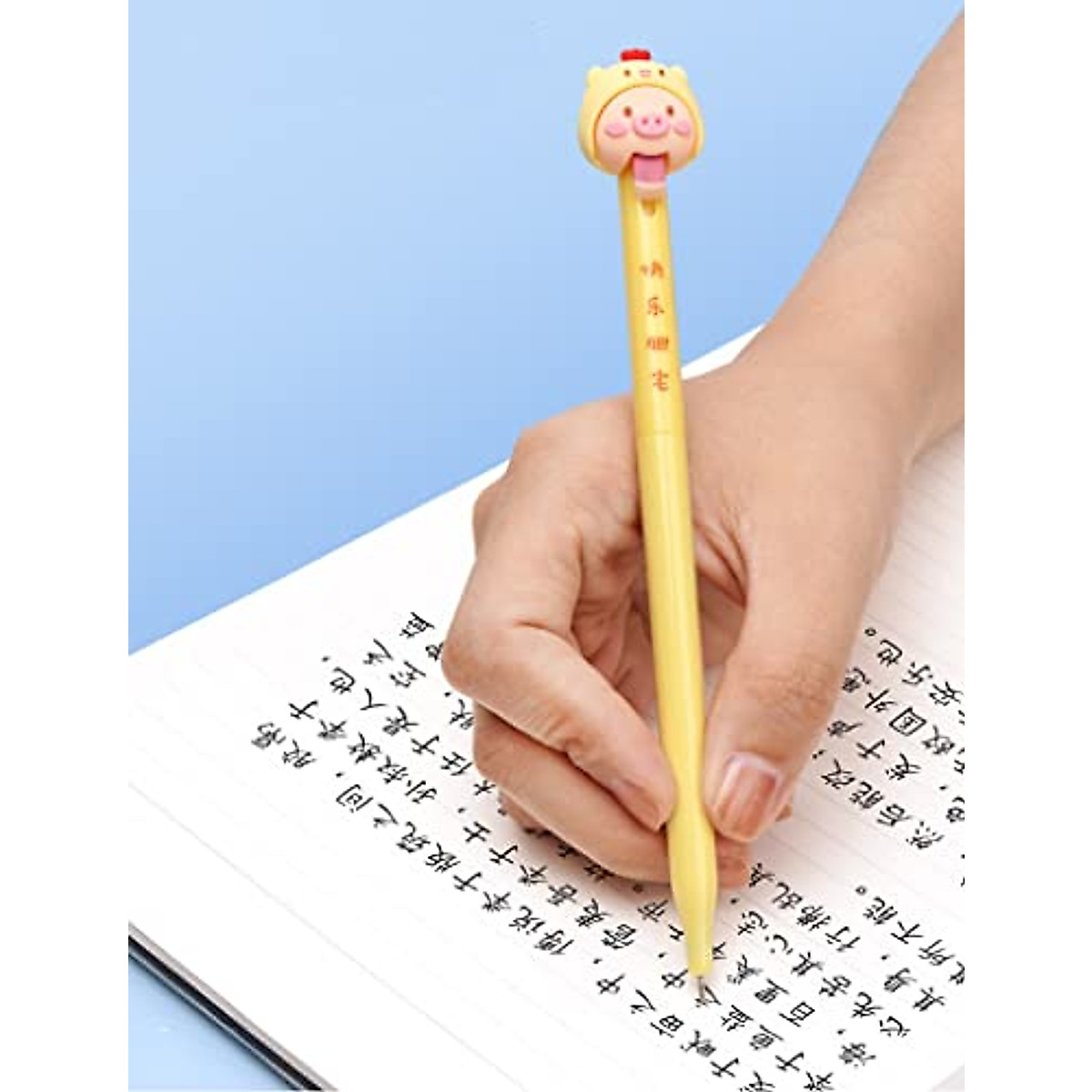 Cute Kawaii Animal Press Shape Gel Ink Pens school office supplies for girls Stationery novelty pens for kids stationary (6Pcs)