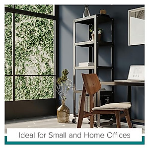 Space Solutions RTA 72-inch High Mobile 5-Shelf Metal Bookcase Black