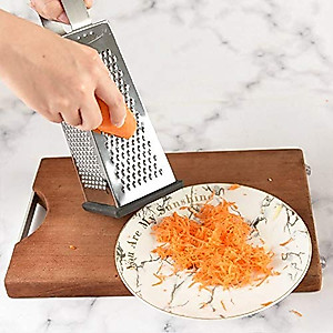 FIAMER Box Cheese Grater & Shredder Chopper Four-sided Grater Peeler Kitchen Box Vegetable Fruit Cucumber Carrot Cheese Salad Melon Planing Slip Handle Easy To Clean, Dishwasher Safe